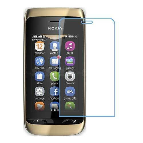 Скрин Мобайл защитный экран для Nokia Asha 308 из нано стекло 9H