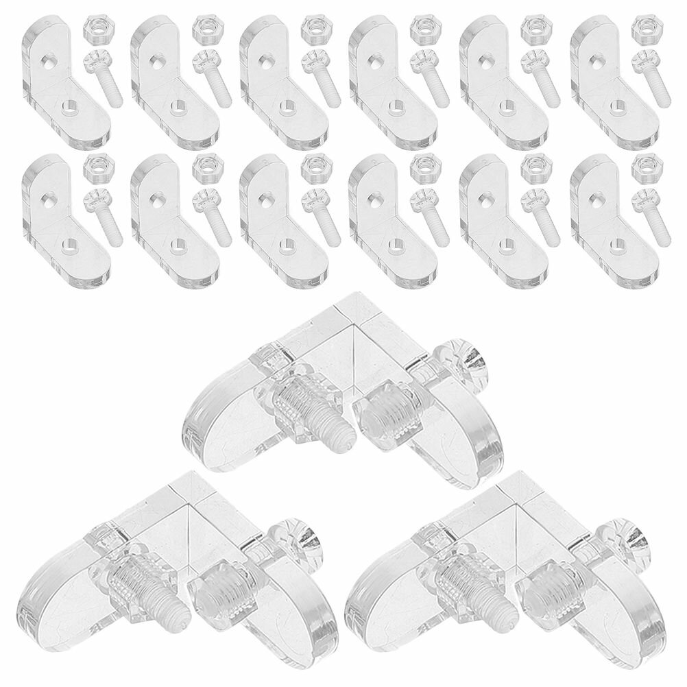 Прозрачные Угловые Скобы, 15 Штук, Из Акрила, Для Витрин и Ящиков