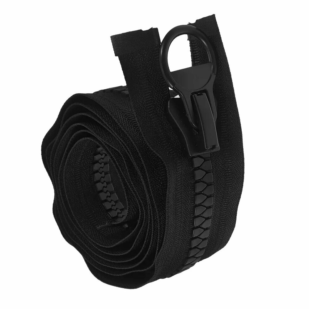 Черная сверхпрочная пластиковая молния большого размера для пошива палаток и тентов 150 см