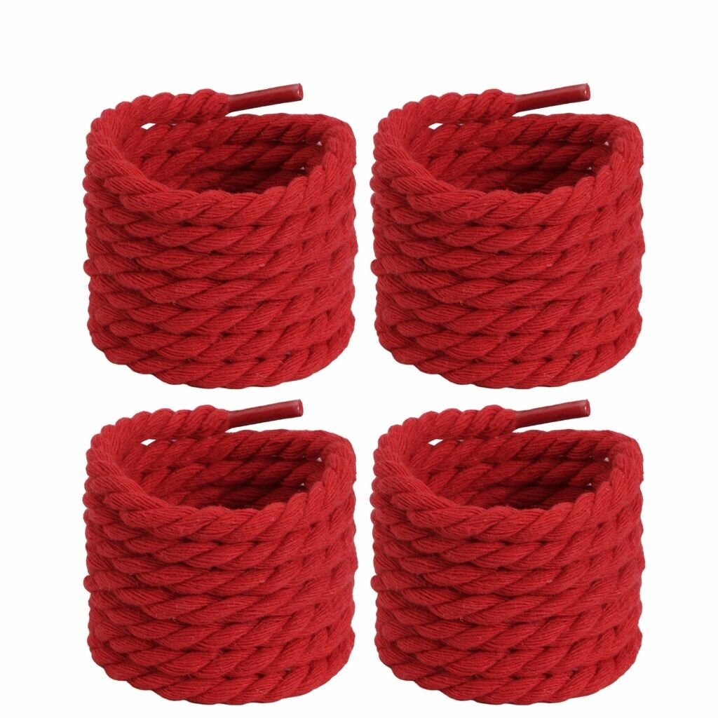 2 пары круглых шнурков из пеньковой веревки Air Force One bold-красный-120 см