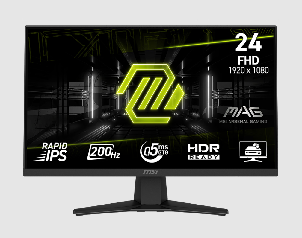 Монитор MSI 23,8" MAG 244F, 16:9, IPS, FHD, 0,5ms, 300cd, 200Hz, HDMI, DP