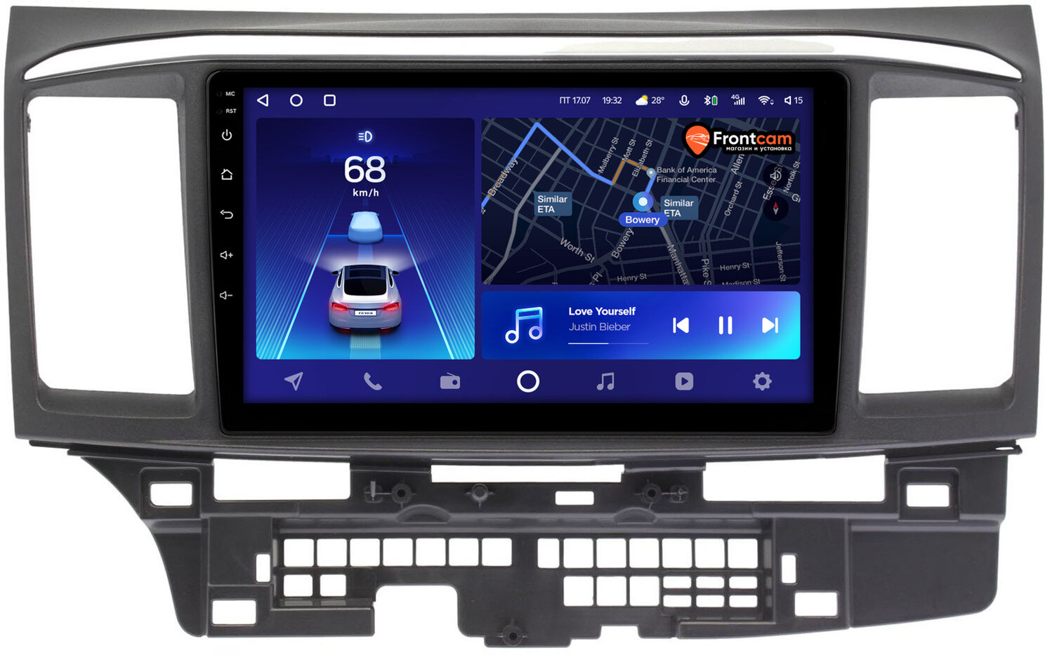 Штатная магнитола Mitsubishi Lancer 10 2007-2017 Teyes CC2 PLUS 4/32 9" RM-9-MI113N Android 10 (4G-SIM, DSP, QLed)