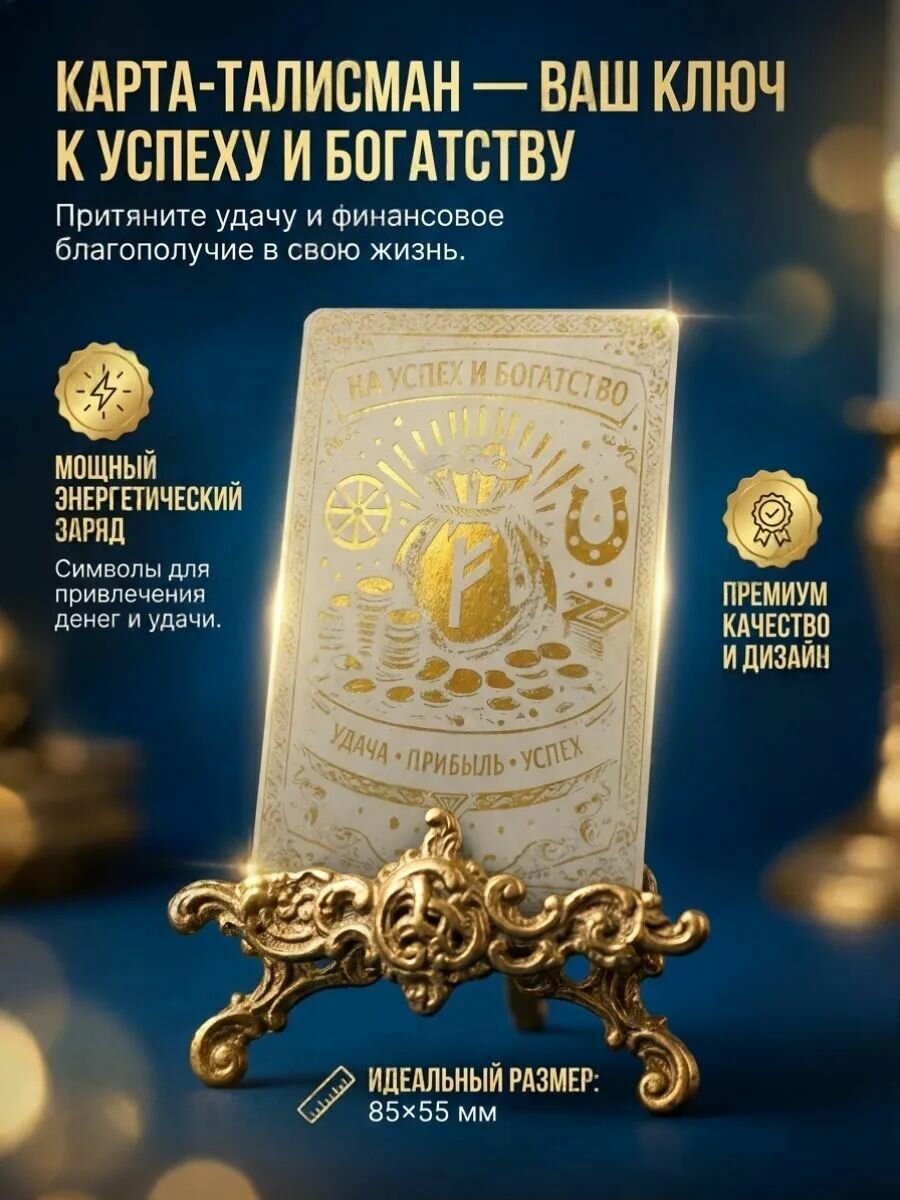 Карта-талисман На успех и богатство денежный оберег, символ удачи, прибыли и успеха.