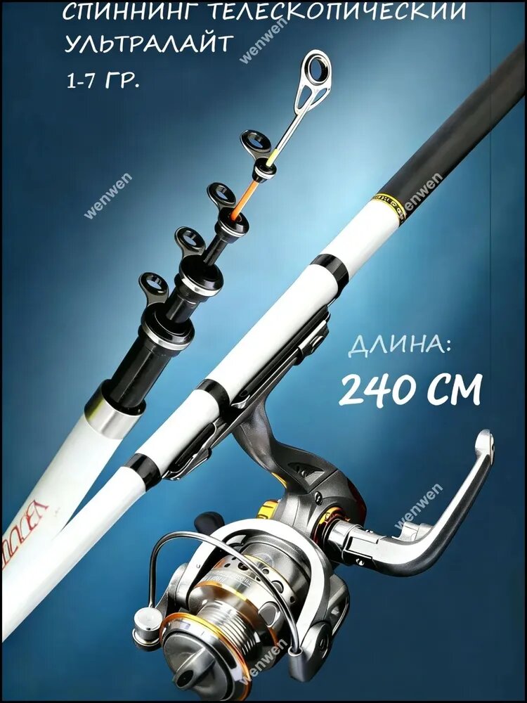 Спиннинг, рабочая длина: 240 см , до 7 гр