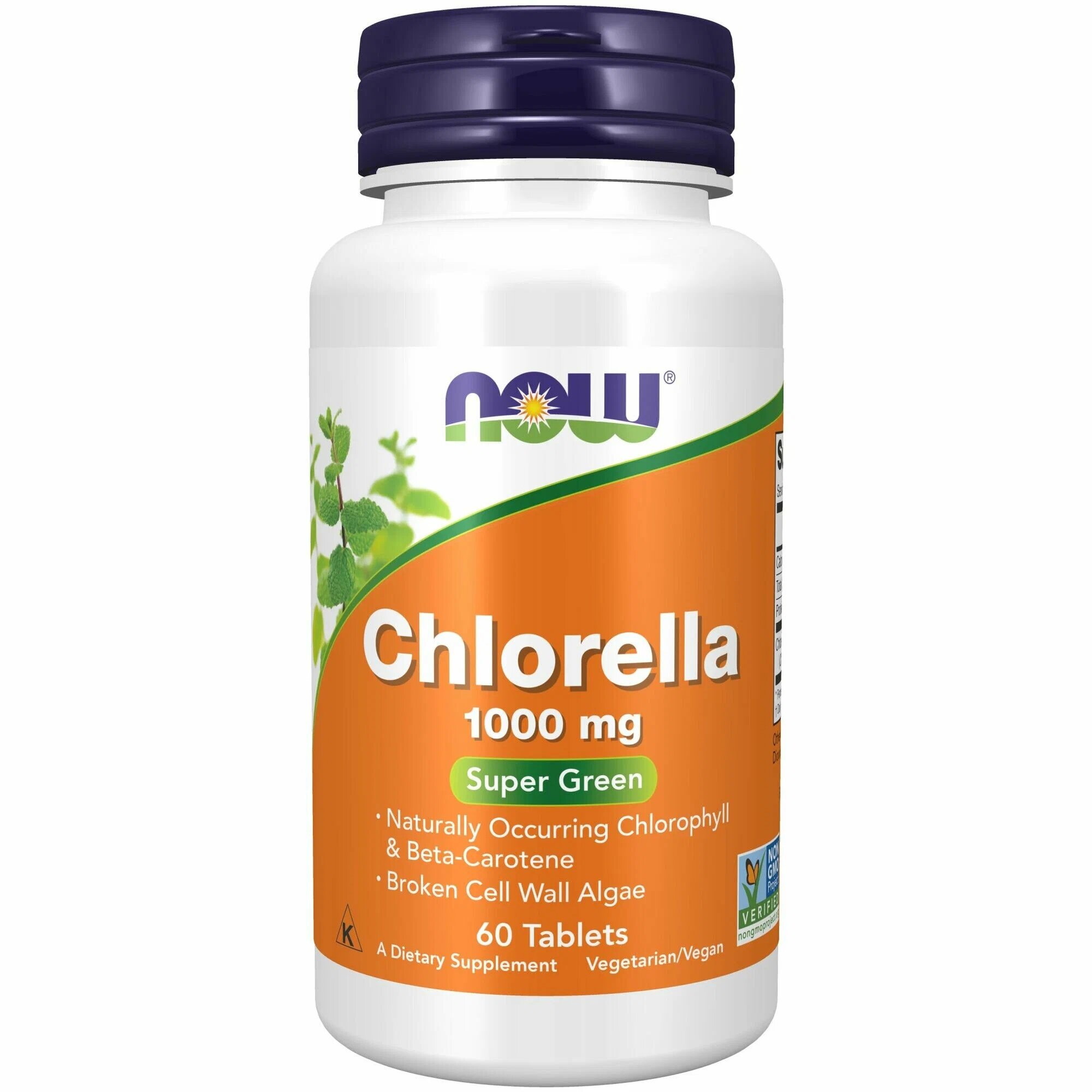 Пищевая добавка NOW Chlorella, укрепление иммунитета, 1000мг, 60шт