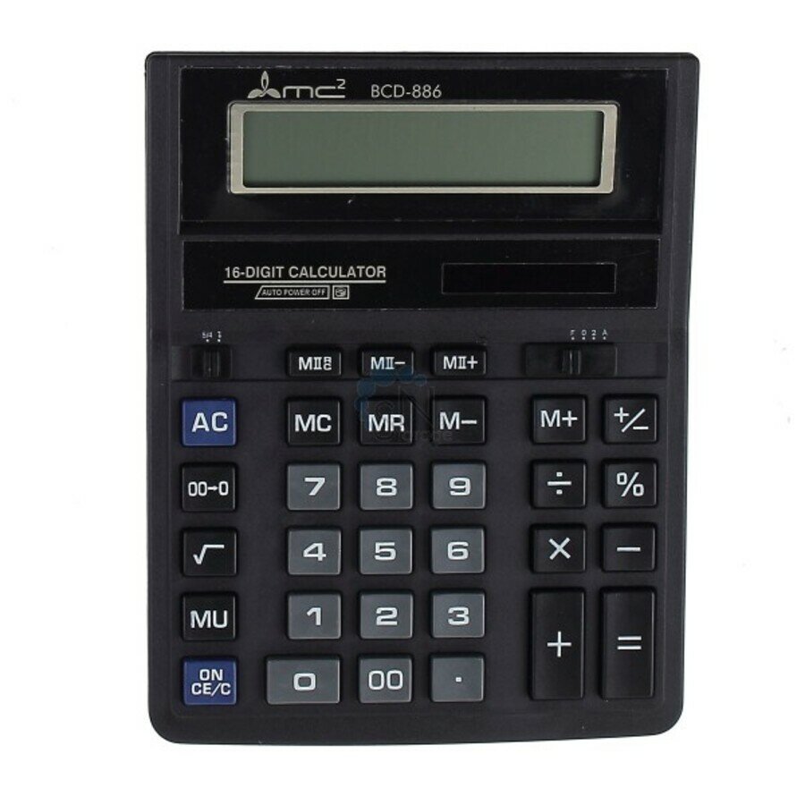 Калькулятор настольный 16 разряд. 2-е пит. черный MC2 BCD-886 шт