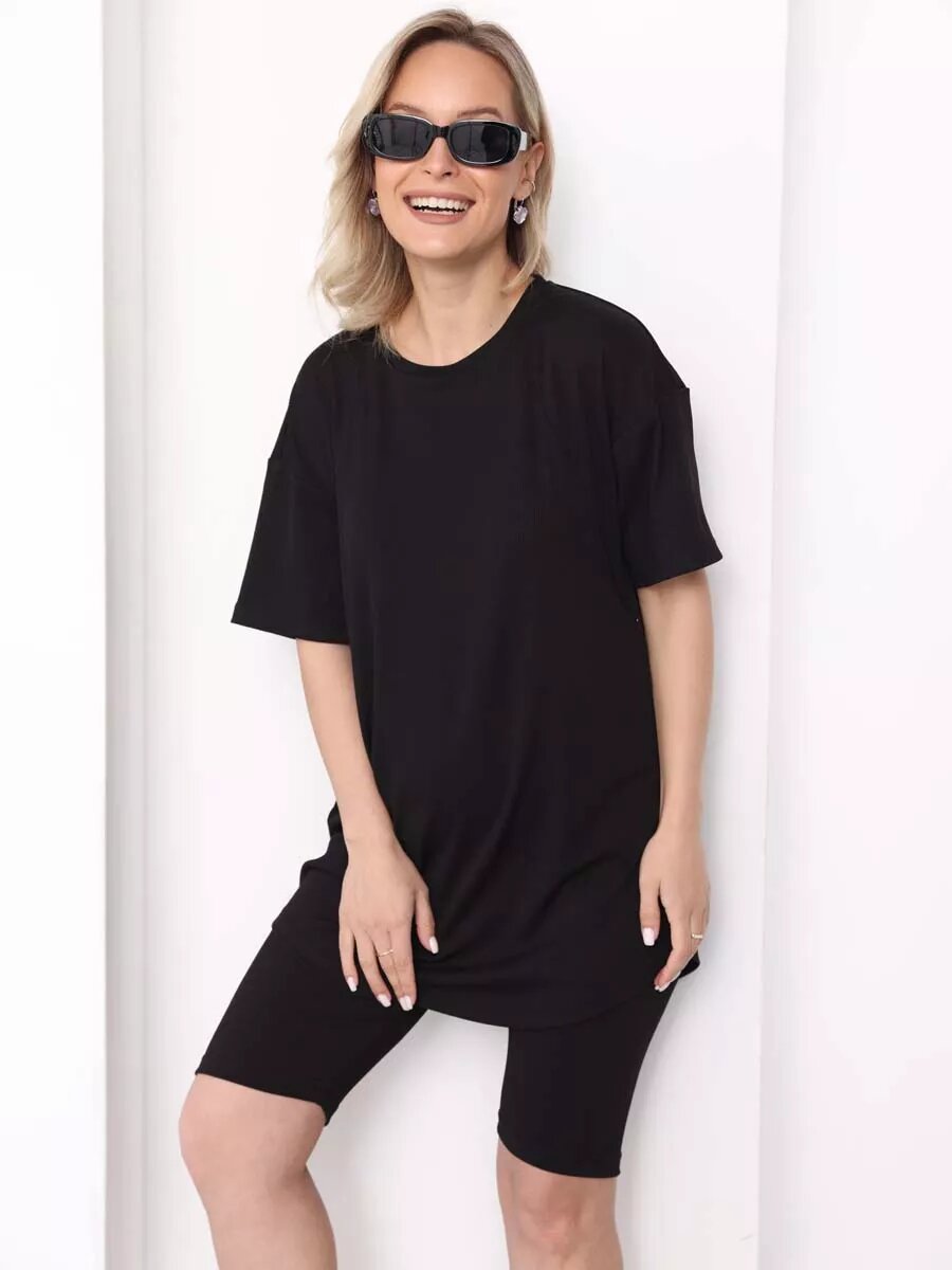 Костюм летний в рубчик для беременных и кормящих 14832