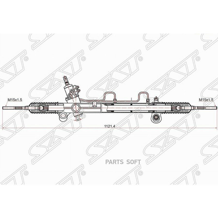 Рейка рулевая Toyota Camry (XV30) 01-06 / Lexus ES 01-06 (Левый руль) от официального дистрибьютора, SAT, артикул ST4425033320