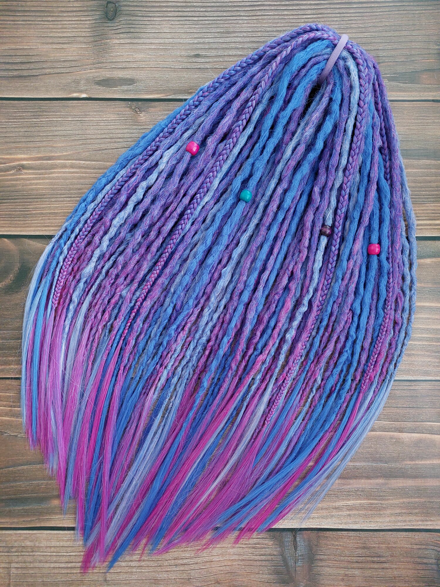Фактурные де дреды из канекалона 2 braids, 50 шт, 55 см