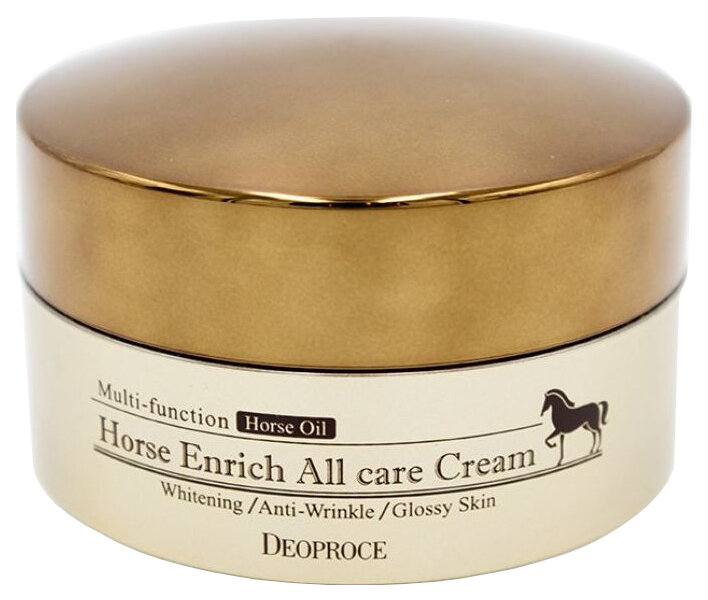 Крем для лица увлажняющий питательный с лошадиным жиром Deoproce Horse Enrich All Care Cream, для сухой кожи, 100 г, Корея