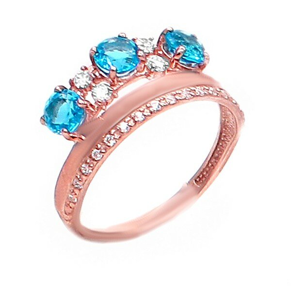 Кольцо широкое, тонкое JEWELIN, серебро, 925 проба, родирование, кварц, фианит