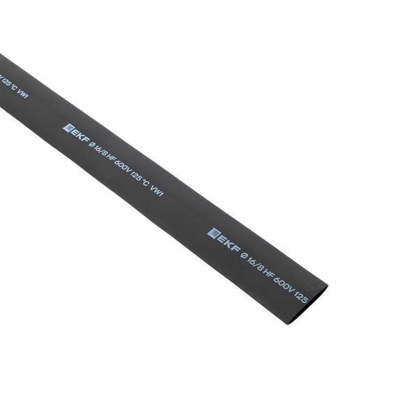 Трубка термоусадочная ТУТ нг 16/8 черн. 1м (уп.50м) PROxima EKF tut-16-b-1m