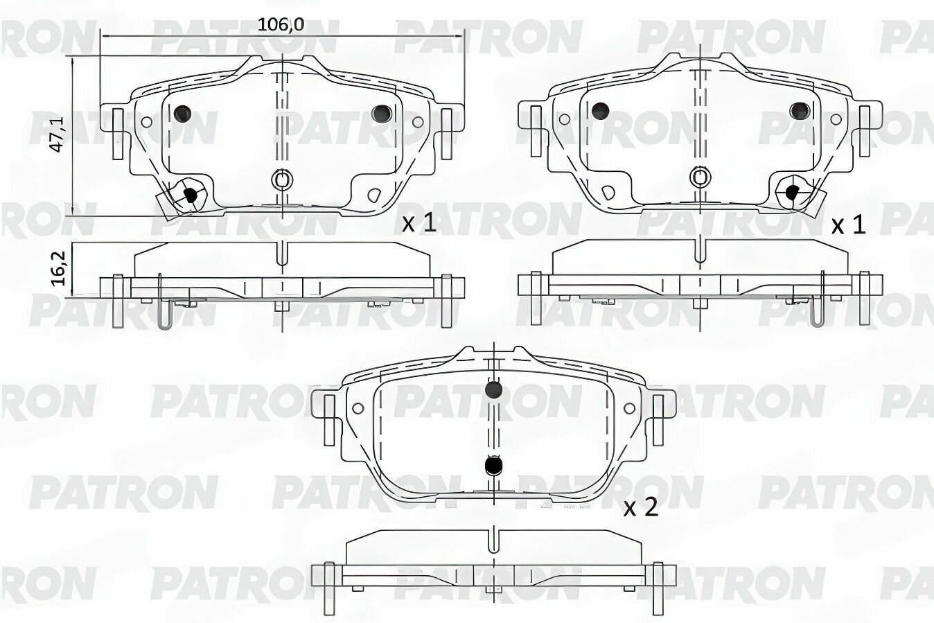 Тормозные колодки, задние для Хавал Big Dog, Дарго, Ф7, H6 2022- арт PBP469