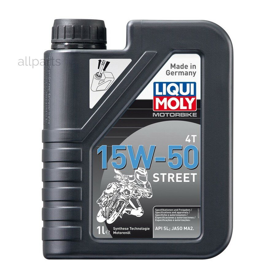 LIQUI MOLY 2555 Масло моторное Motorbike 4T Street 15W-50 (HC-синтетическое) (1 л.)