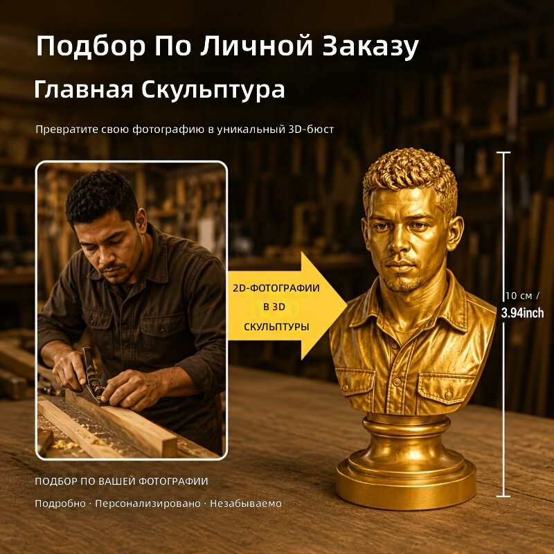 Золотая декоративная голова в европейском стиле, обновленная скульптура с гладкой поверхностью для покраски