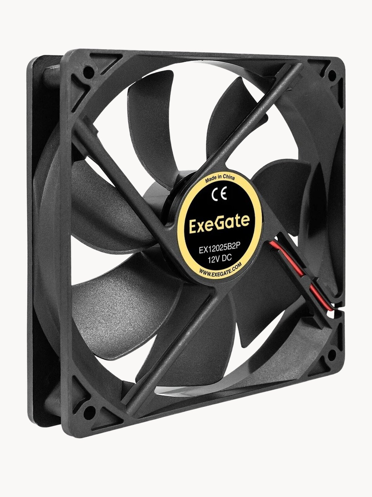 Вентилятор ExeGate EX12025B2P 12В DC, 120x120x25 мм, 2-Ball двойной шарикоподшипник, 2pin, 1550RPM, 25dBA 295242