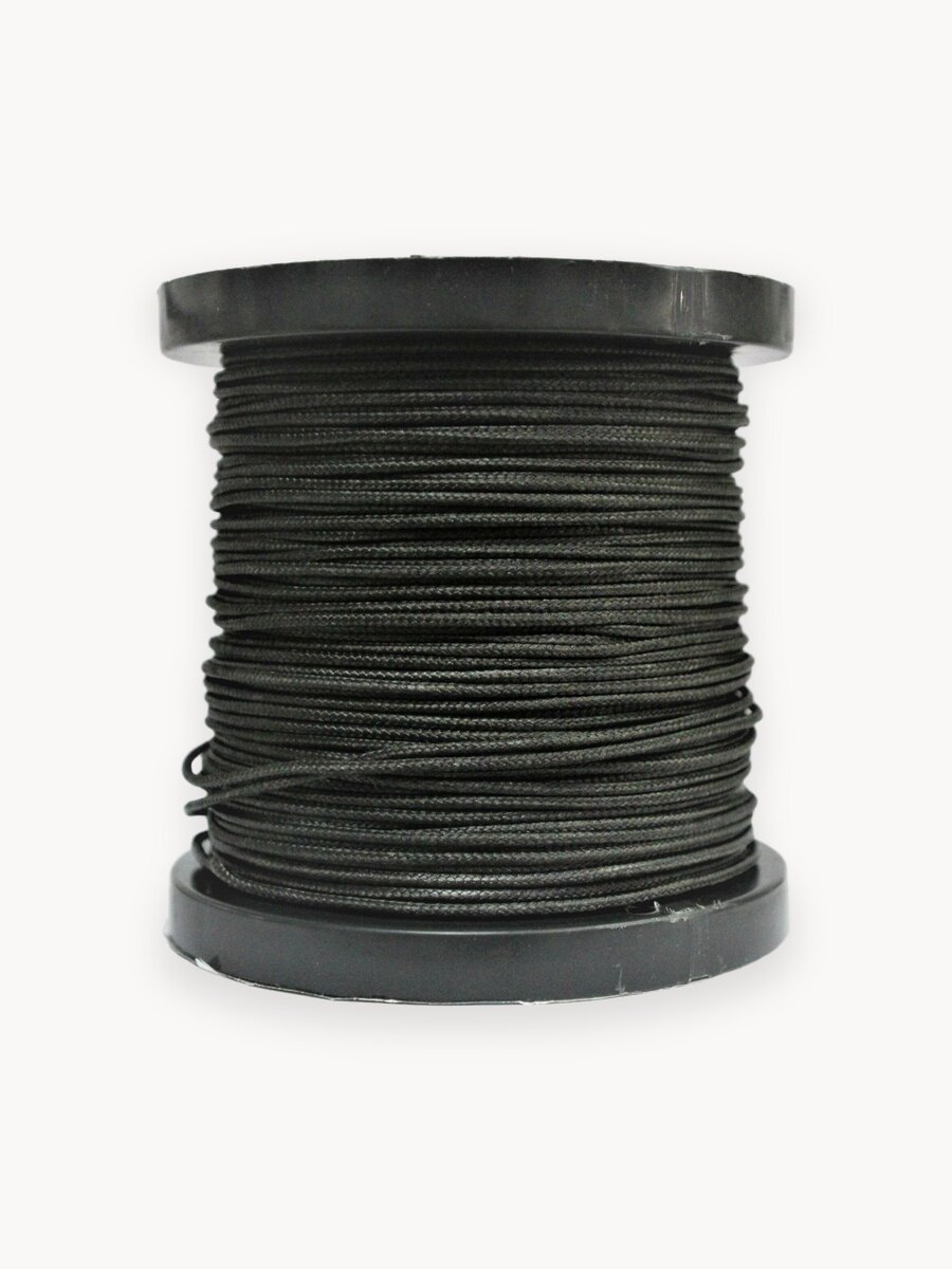 Высокопрочный Dyneema, черный 1.0 мм, на разрыв 90 кг длина 20 метров.