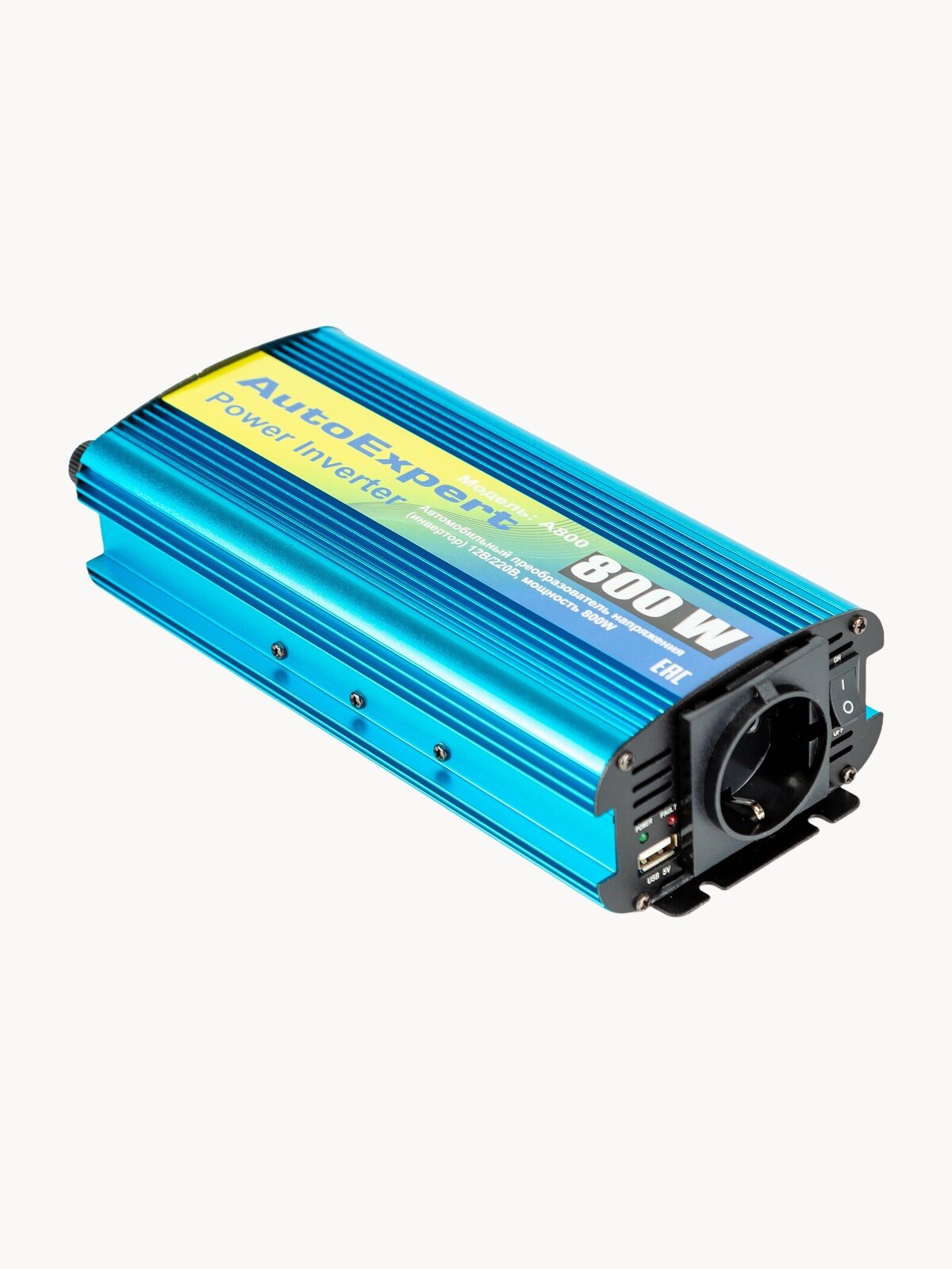Инвертор автомобильный AutoExpert A800, 800W, преобразователь напряжения с 12 на 220V для авто любых марок