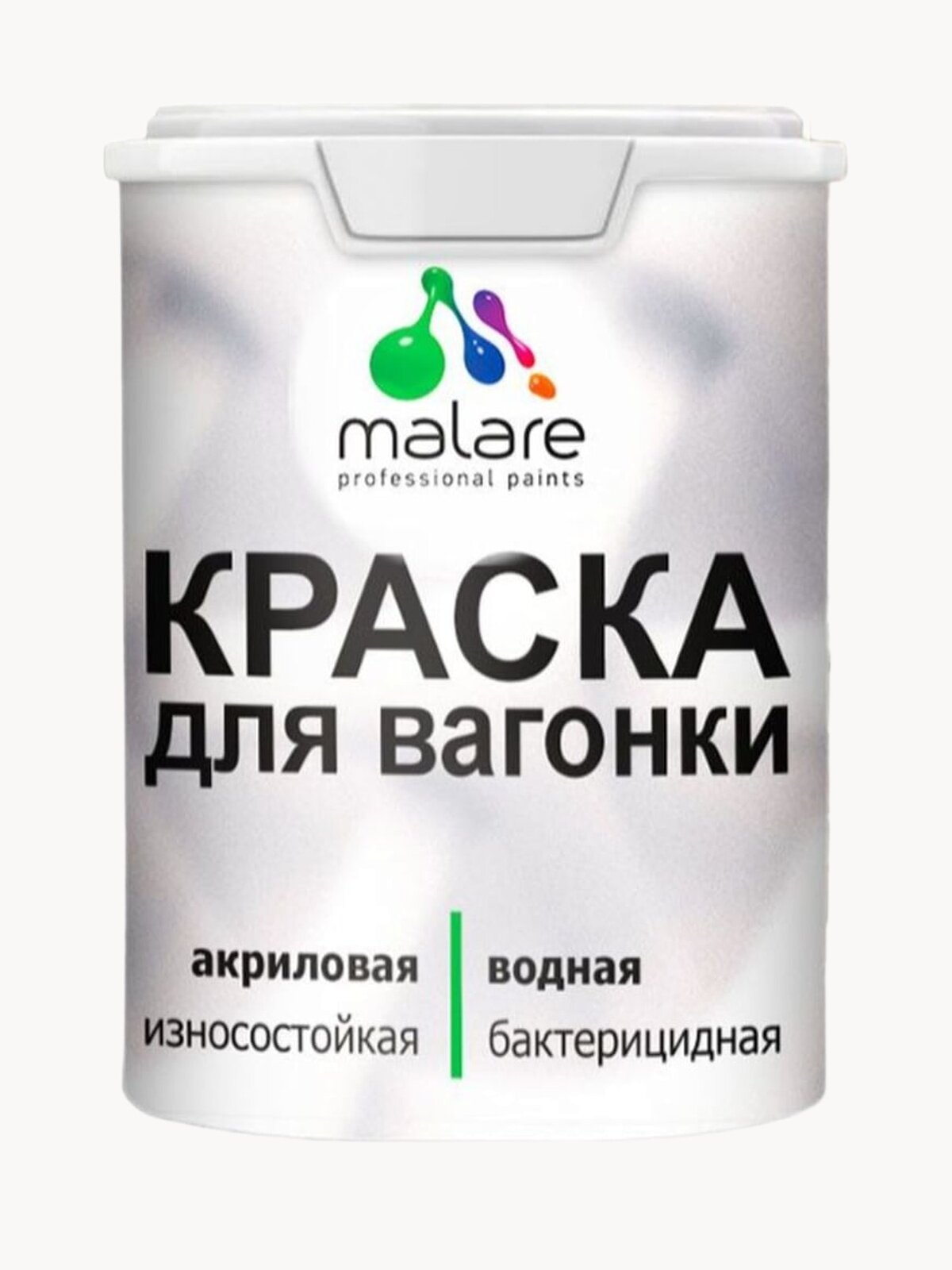 Акриловая краска для вагонки Malare для дерева, для фасадов и интерьера с антисептическим эффектом, быстросохнущая, без запаха, матовая, пепельный блонд, 1 кг