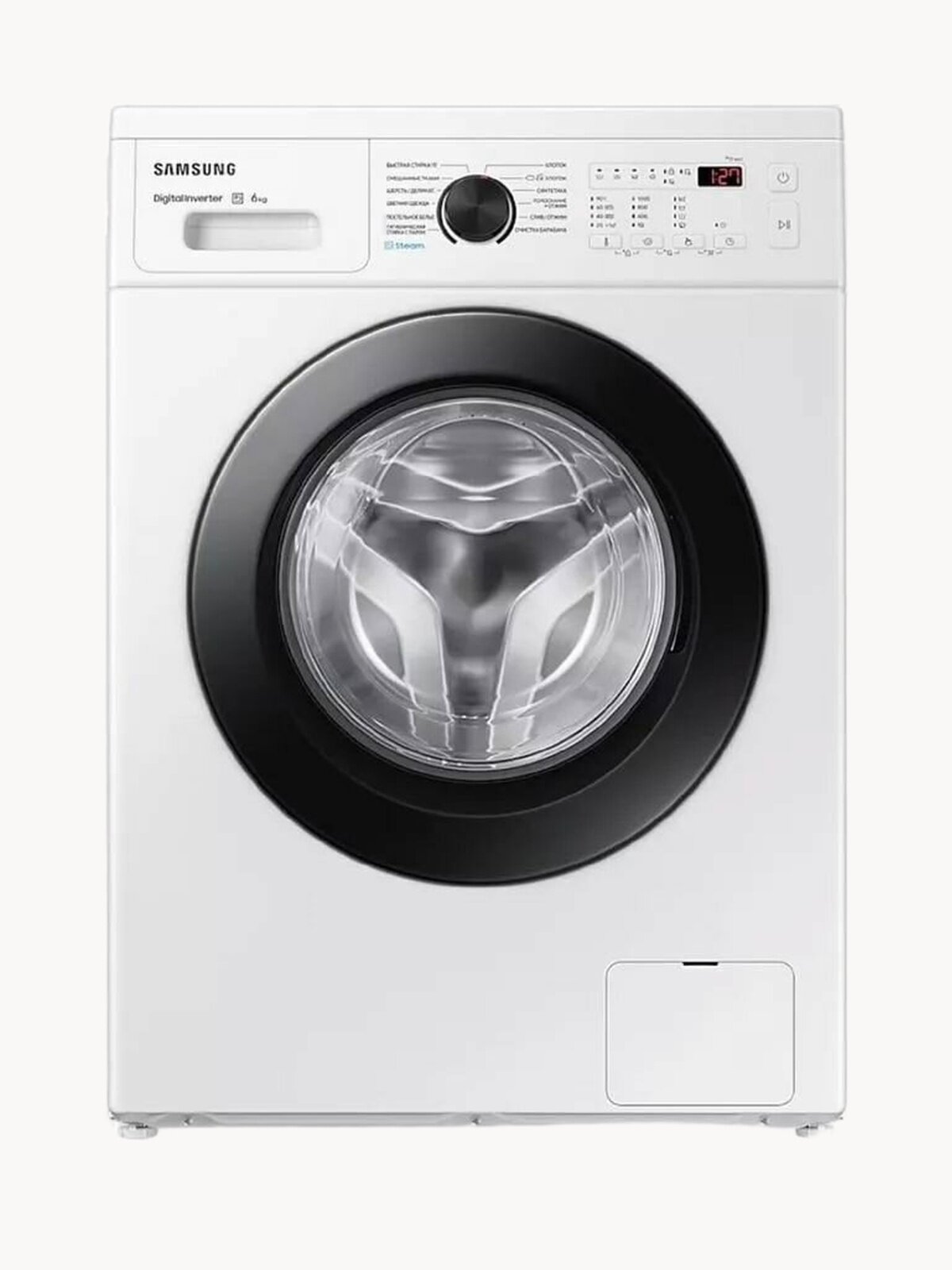 Стиральная машина Samsung WW60AG4S00CELD 6 кг с паром, инверторный мотор, технология Ecobubble, система Volt Control, очистка барабана Drum Clean