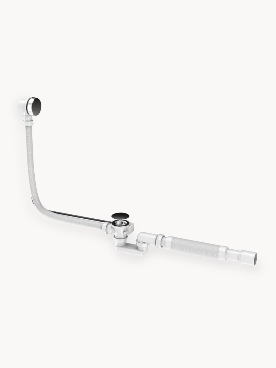 Слив-перелив для ванны AM.PM Gem W90A-000-OFI 52 мм, полуавтомат, хром, с сифоном