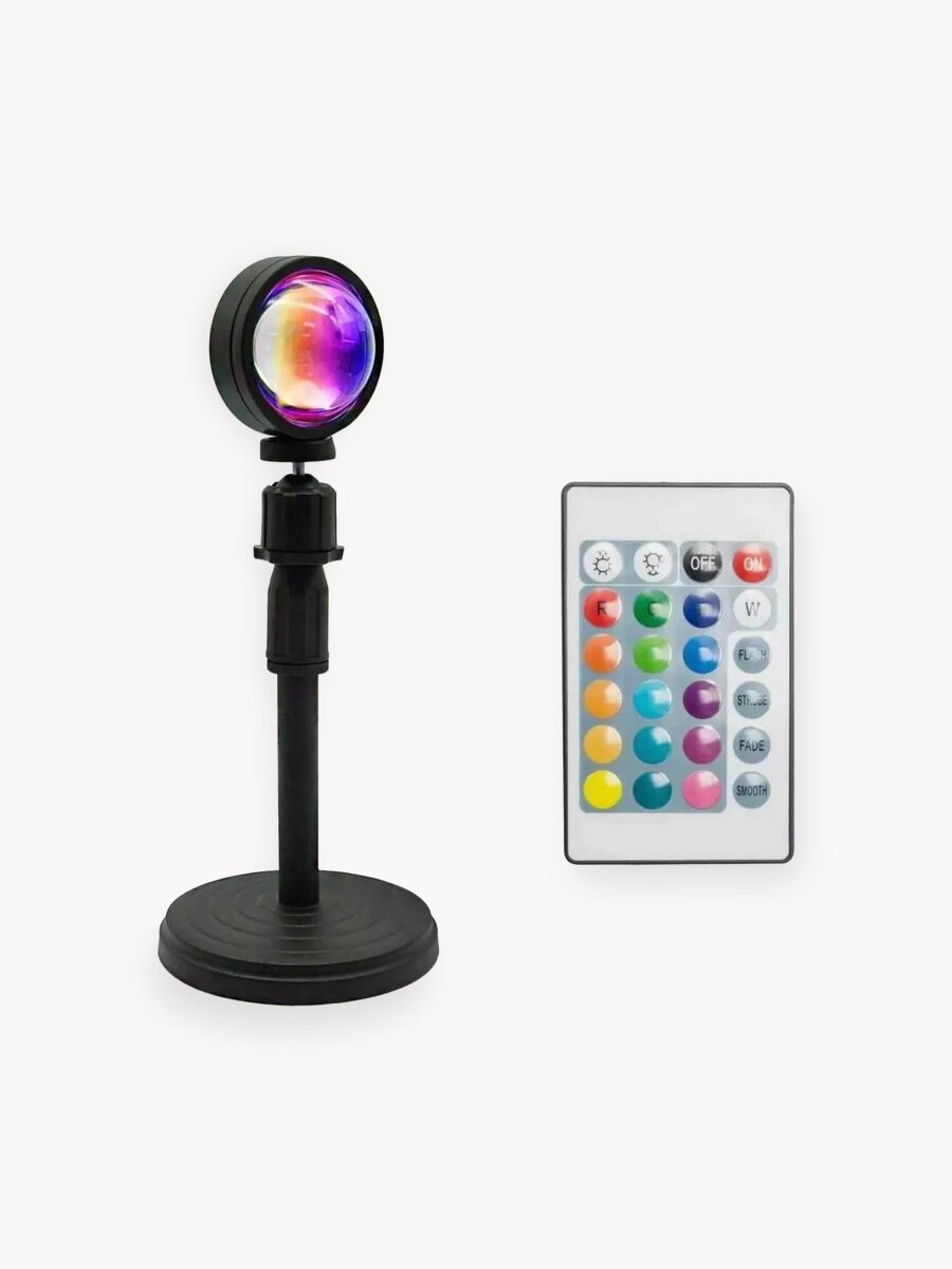 Светодиодный Атмосферный Светильник настольная LED Лампа Проектор Заката Sunset Lamp