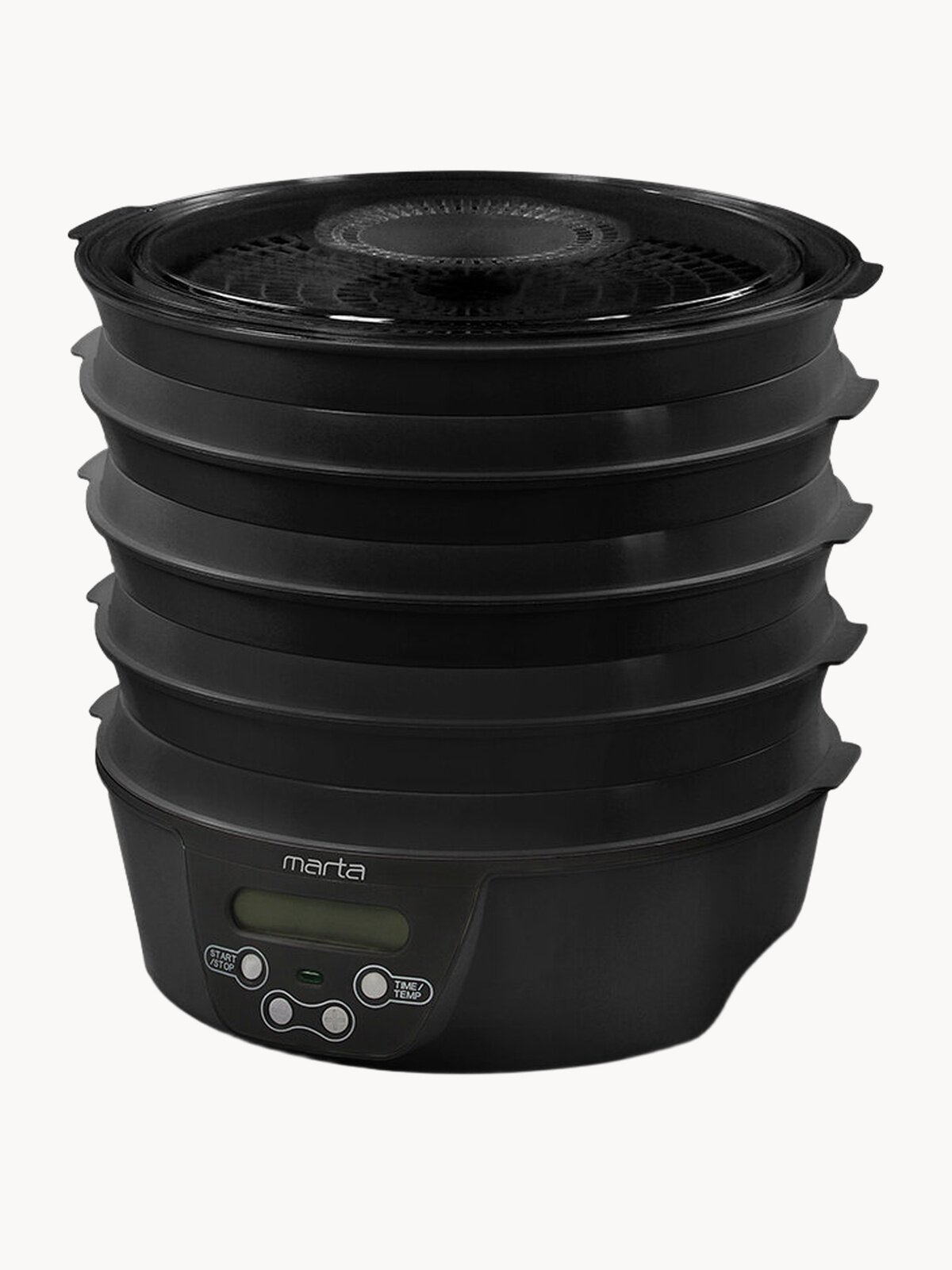 Дегидратор сушилка для овощей электросушилка MARTA MT-FD1888C 14 поддонов (8 основных + 3 для пастилы + 3 для ягод) черный