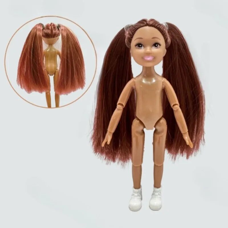 5-дюймовая маленькая кукла светло-коричневой кожи высотой 14,5 см, игрушка для девочек-одевания для девочек