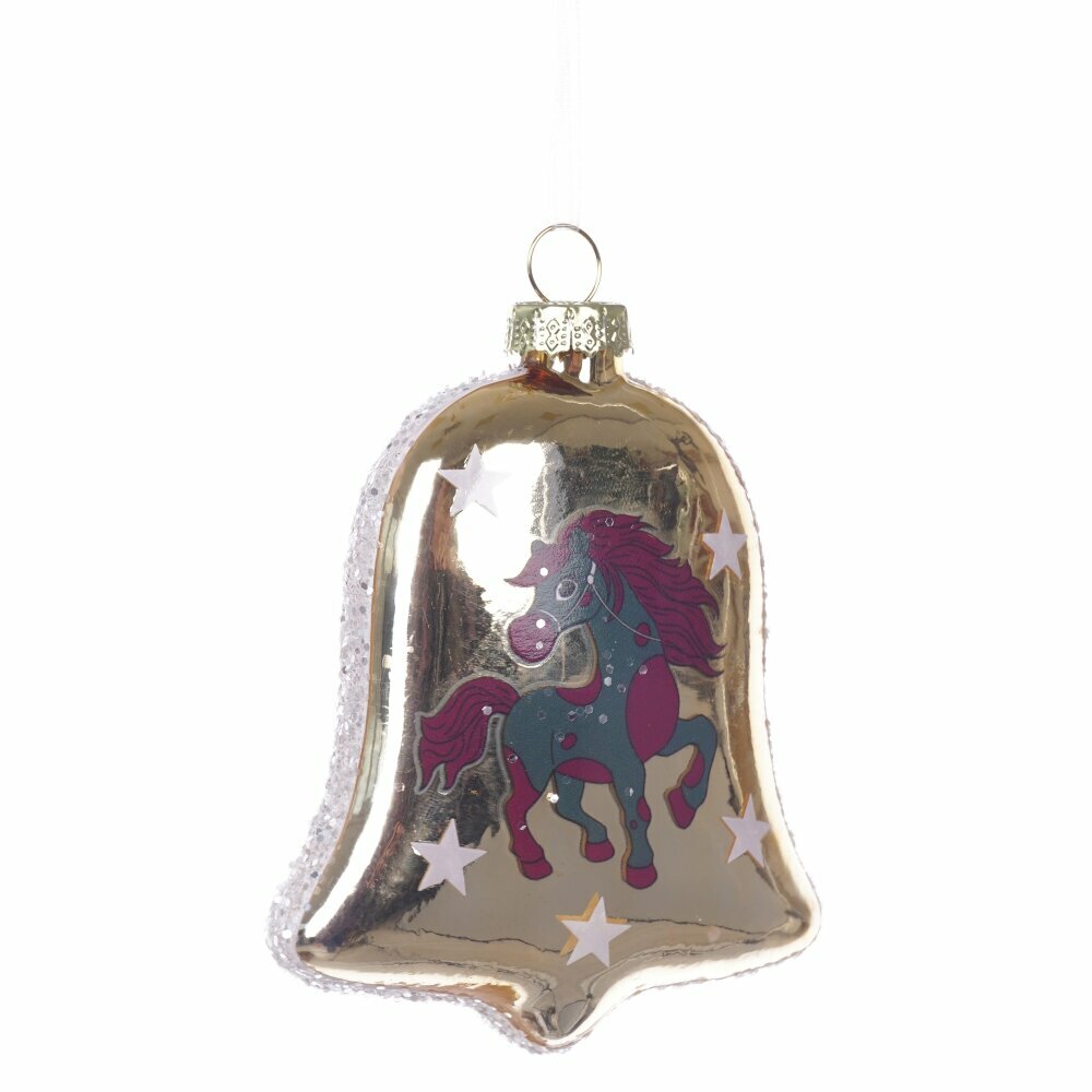 Елочная игрушка Колокольчик с лошадкой, 8х2,5х11 см KSM-826599