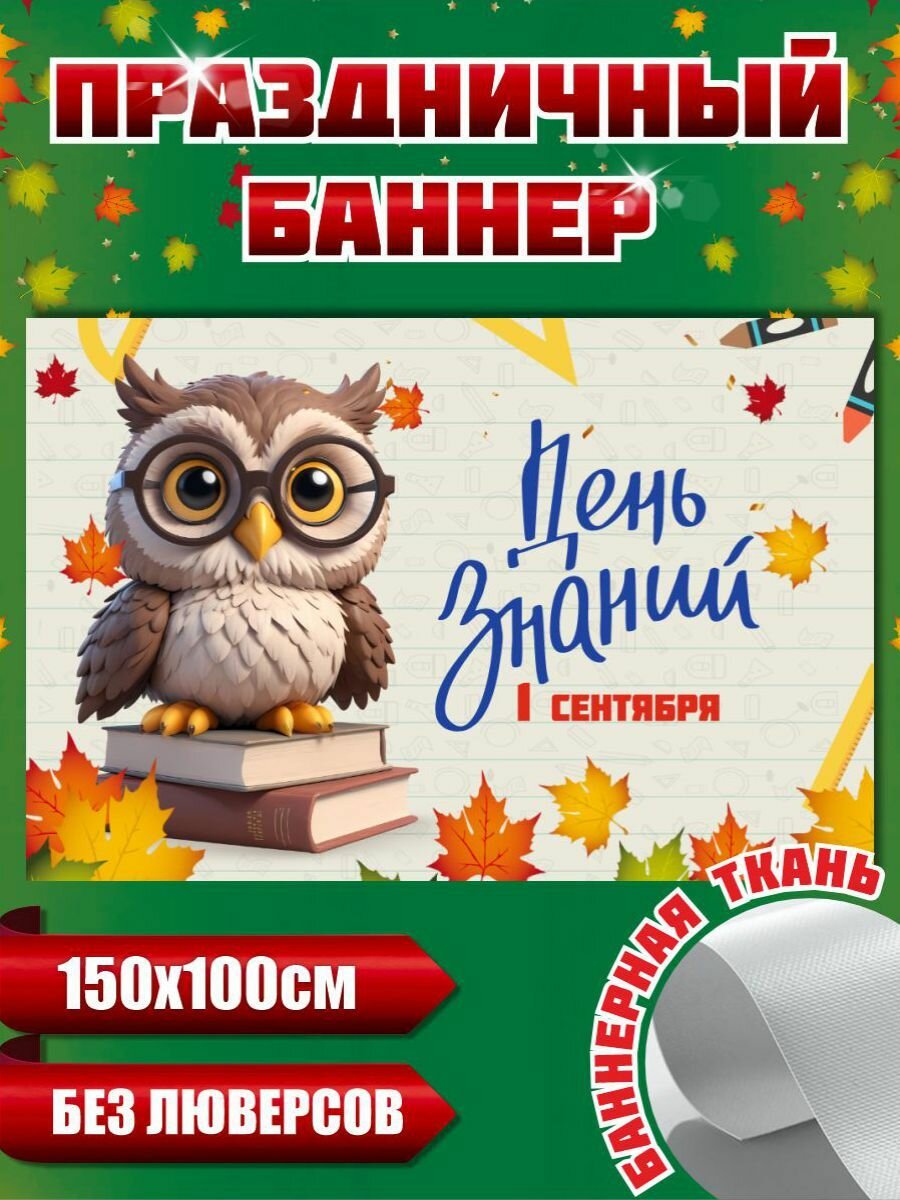 Баннер 1 сентября фотозона с Днем знаний 150х100 см без люверсов