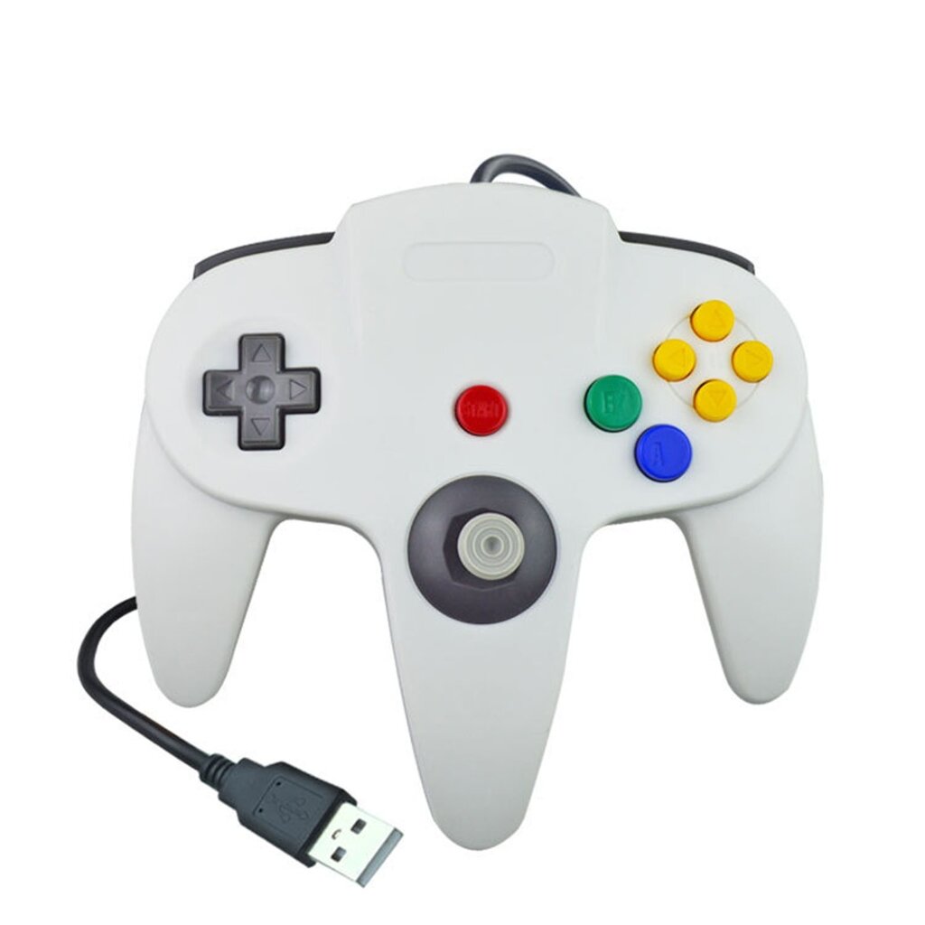 Проводной джойстик Nintendo gamepad N64 с интерфейсом USB, белый