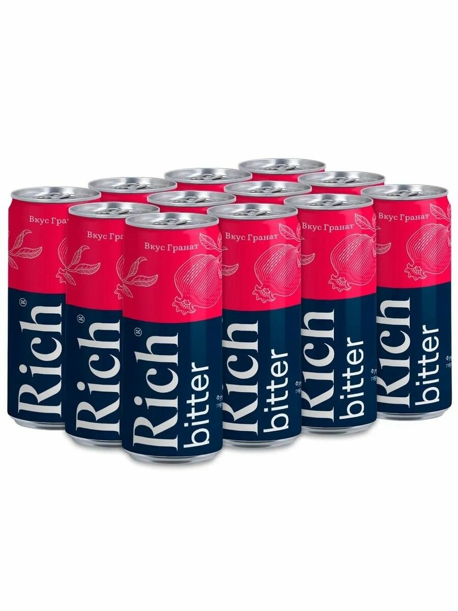 Рич Газированный напиток / Rich Bitter Гранат 0,33 л х 12 шт