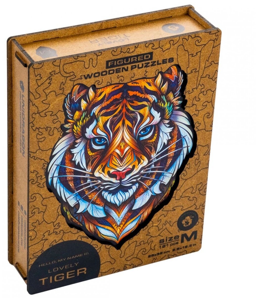 Пазл Unidragon Милый тигр М, 181 дет, 32х25х32 см