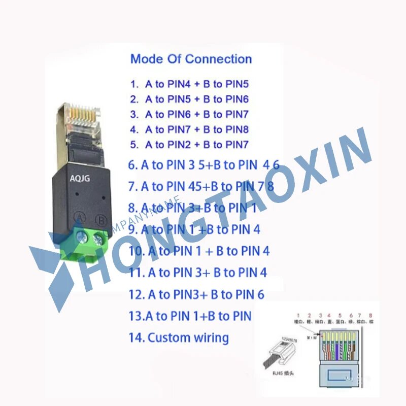Сетевой адаптер RJ45 на 2-контактный 4-Контактный Терминал Rs485, коннектор RJ45, штекер на 485, разветвитель коннектора для видеонаблюдения DVR
