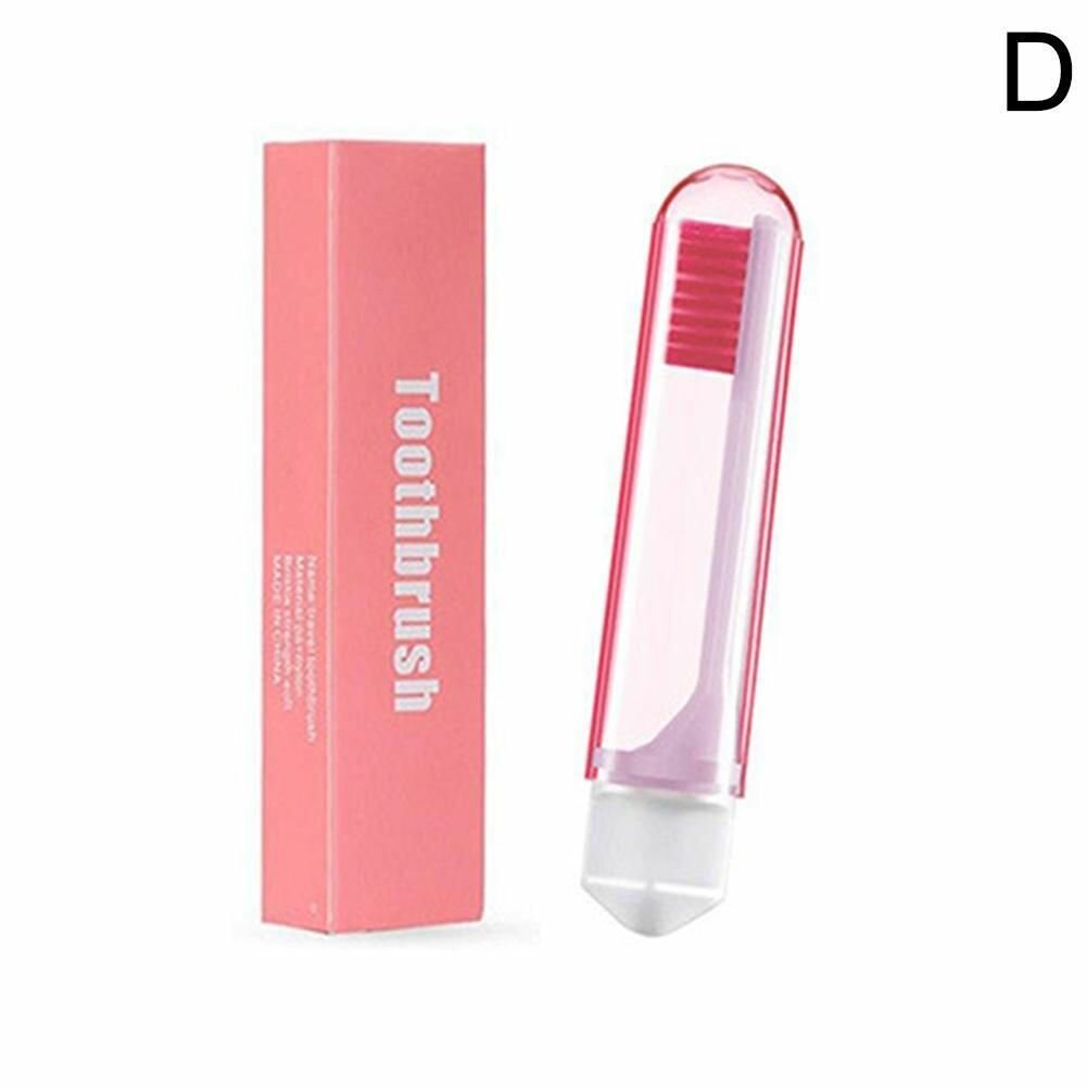 Мини зубная щетка для путешествий, складная, с футляром, мягкая щетина