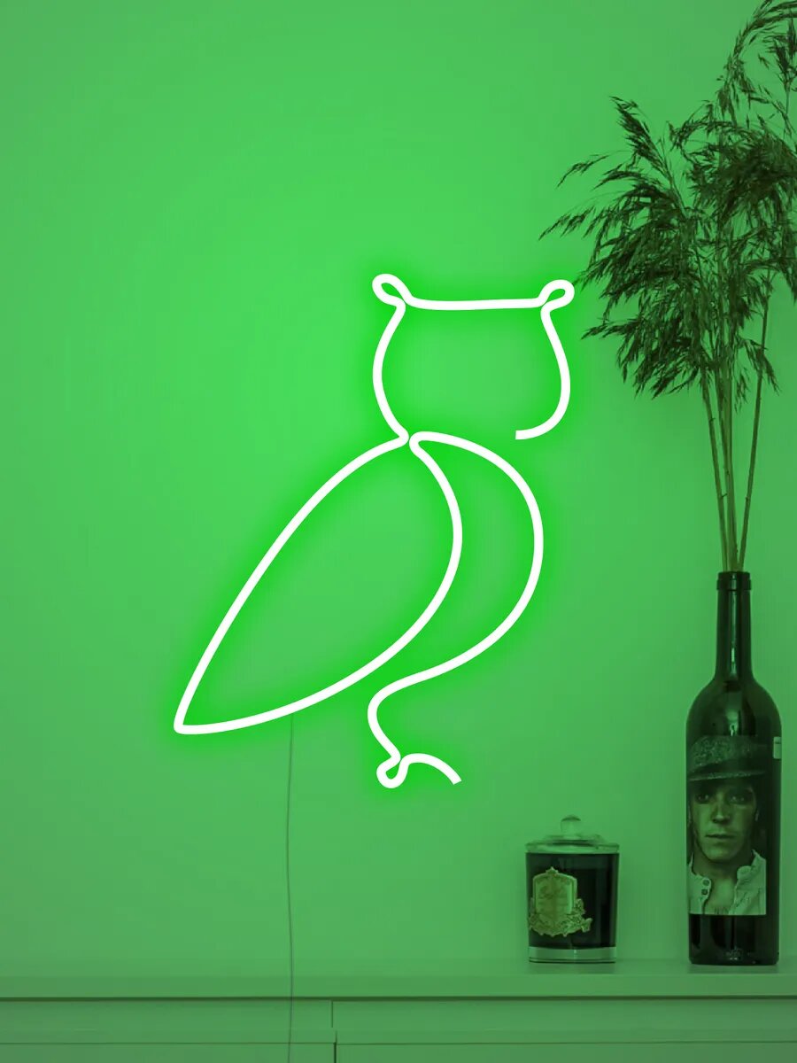 "Сова" неоновая лампа, светильник