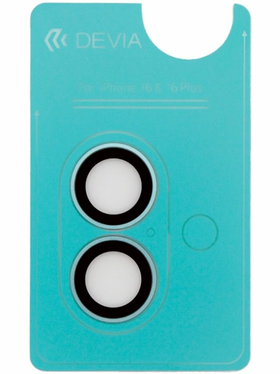 Защитное стекло для камеры Devia Peak Series Lens Protector для iPhone 16/16 Plus, зеленая рамка