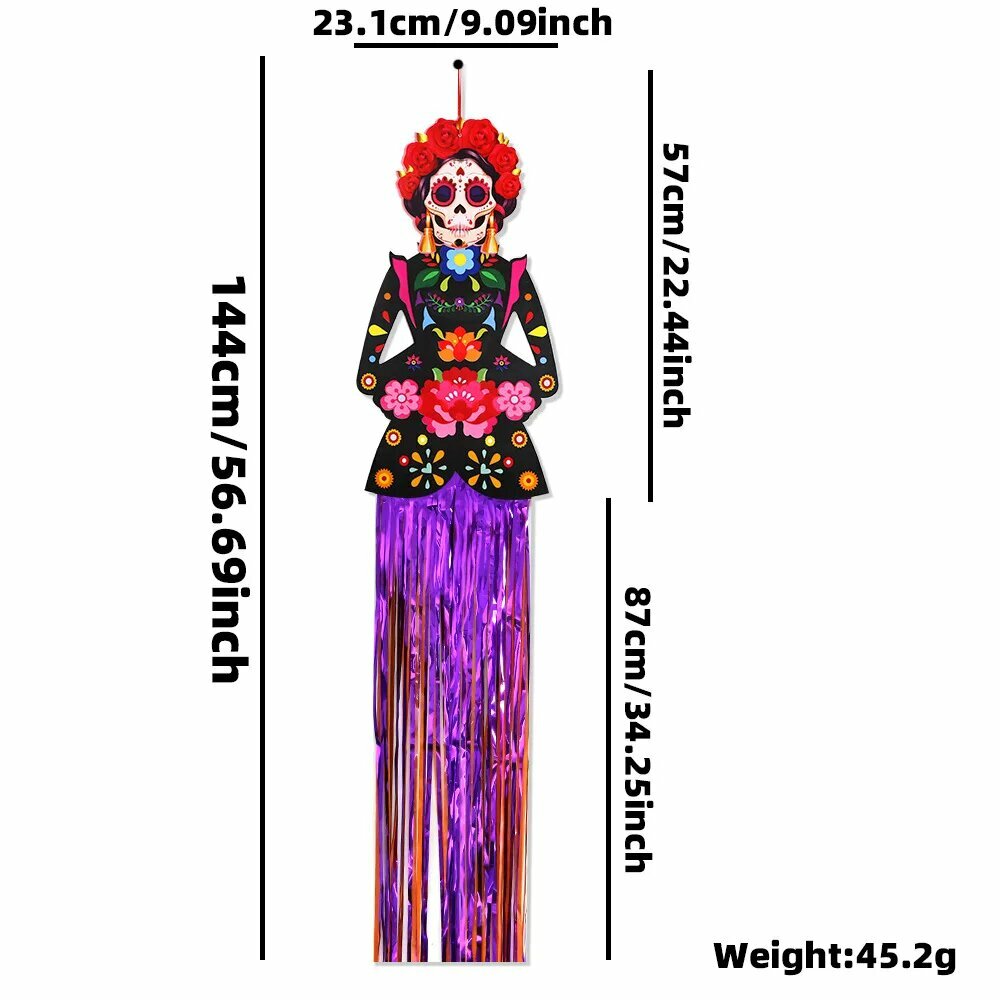 Мексиканский день мертвых, череп, подвесное украшение, фестиваль, домашний двор, макет, призрак невесты, дверь, подвеска, бумажная бахрома, подвески