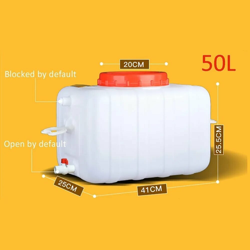 Канистра для Воды 50 л, Канистра для хранения воды с краном, дорожное ведро на открытом воздухе, прочное и удобное в переноске, подходит для кемпинга на открытом воздухе