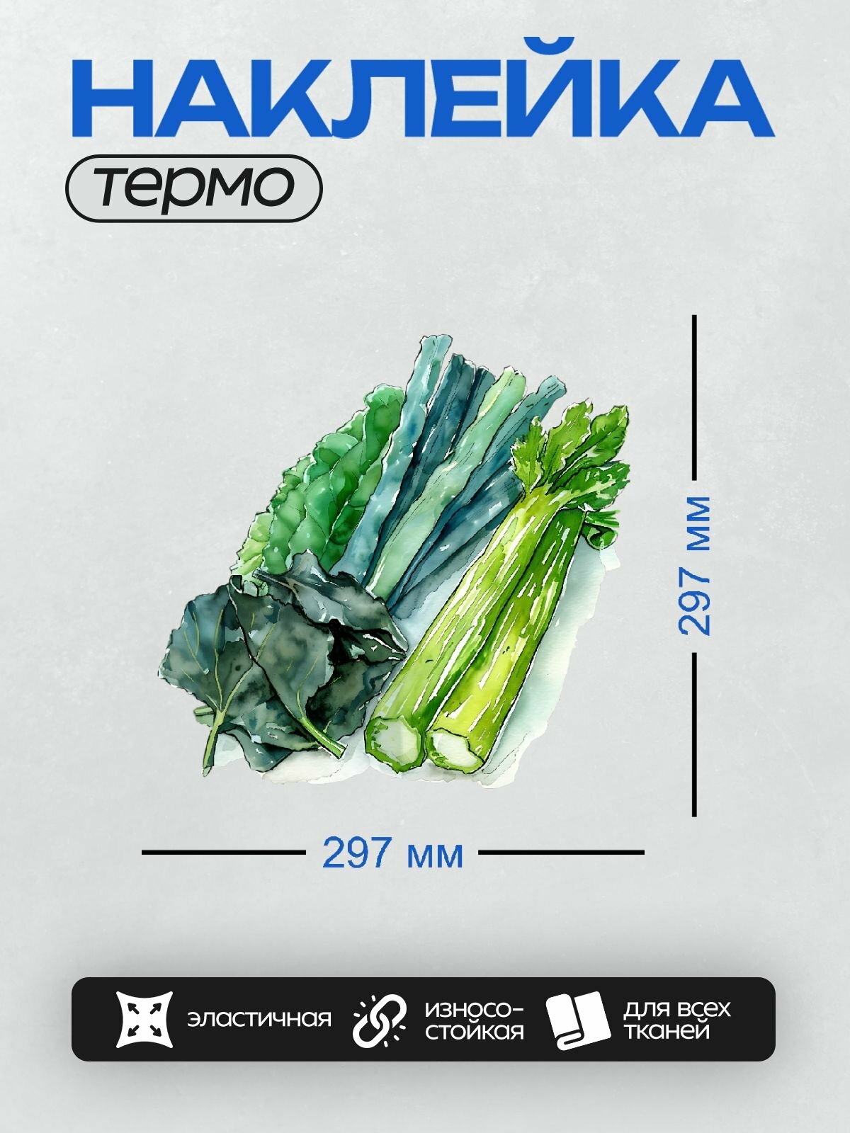 Термонаклейка PrintyFull для одежды, термоаппликация / DTF печать / Овощи