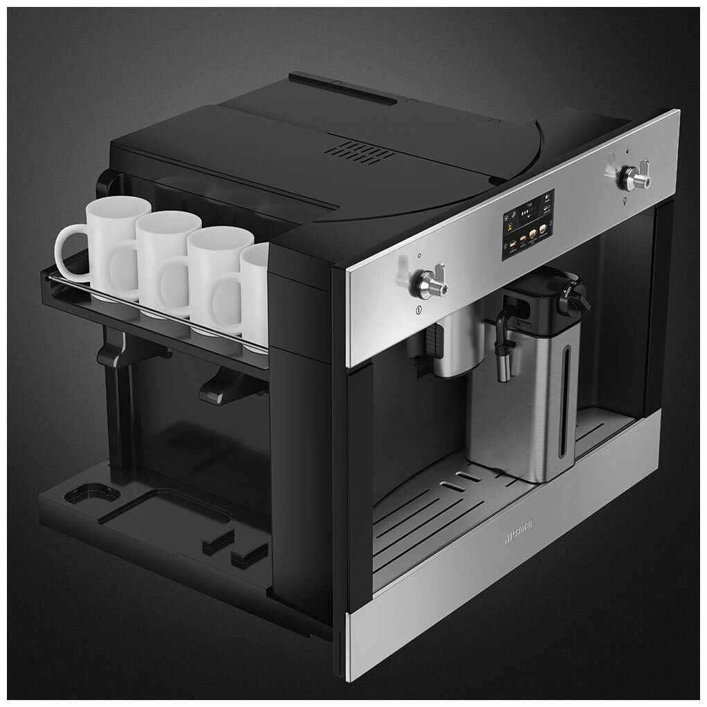 Встраиваемая автоматическая кофемашина Smeg CMS4303XRU черный/нержавеющая сталь
