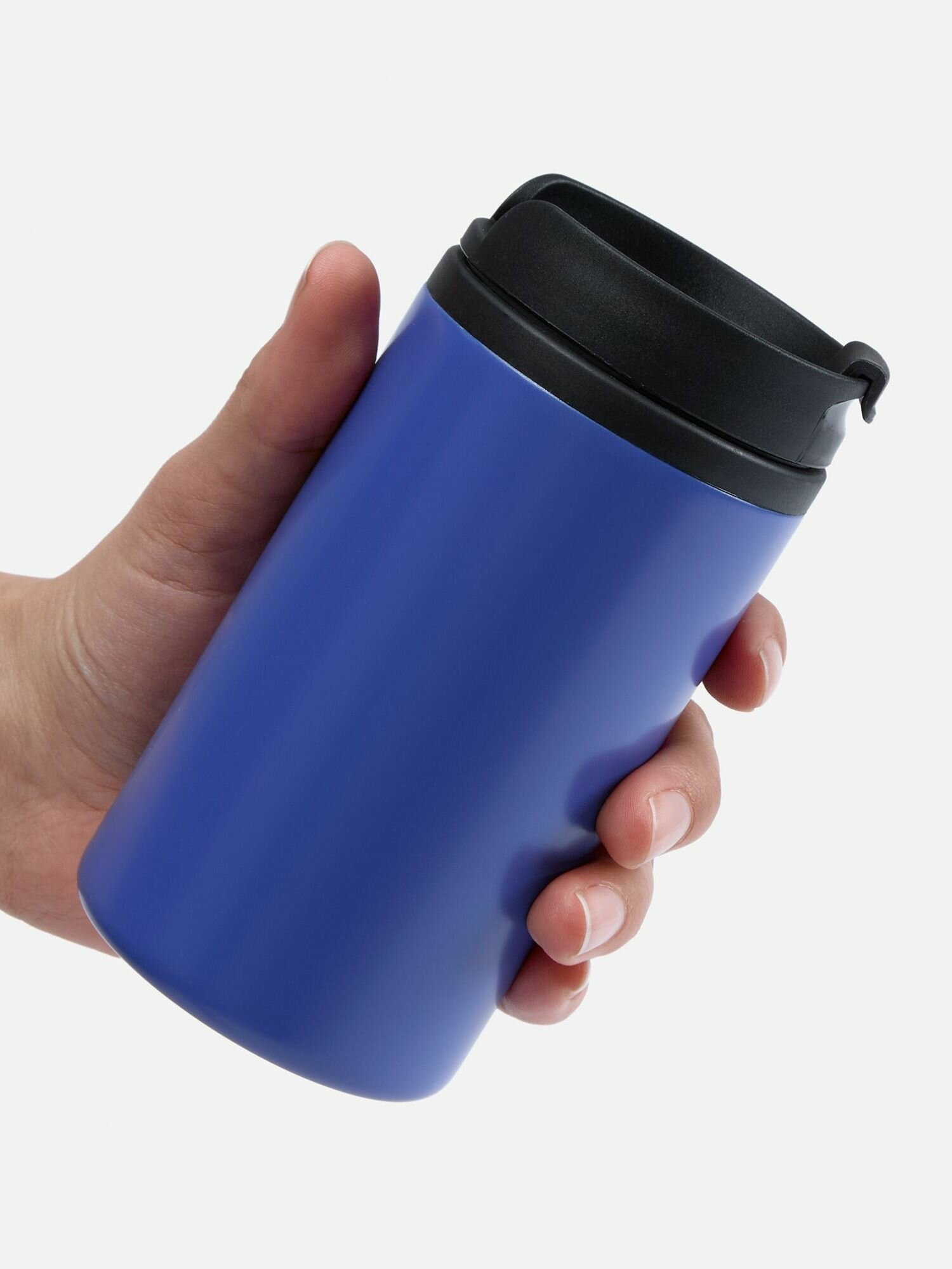 Термокружка для кофе чая с крышкой-клапаном автомобильная походный термостакан Canella, 250 мл, синий матовый