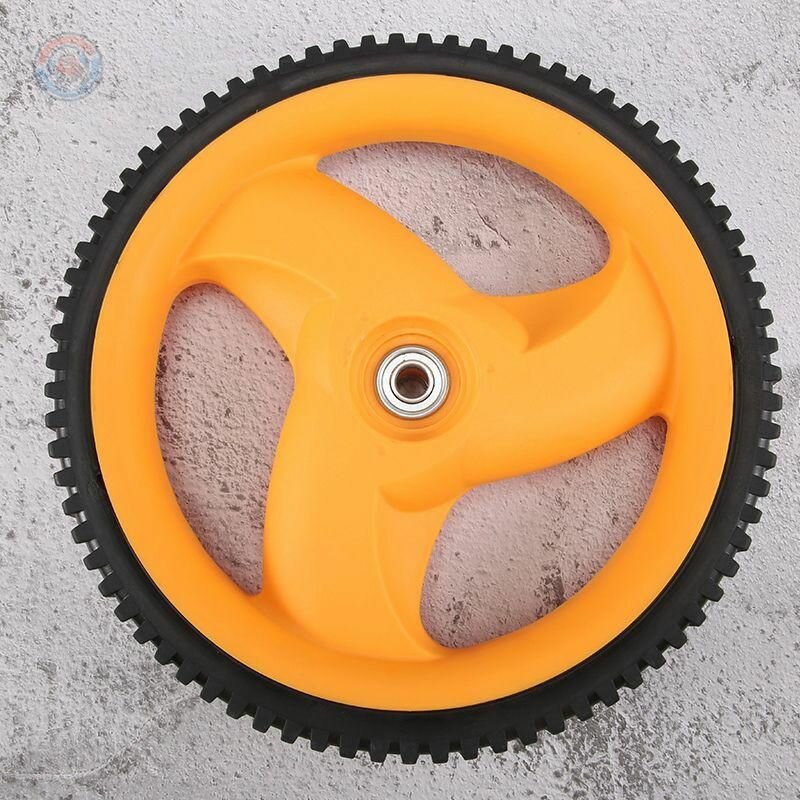 Заднее колесо для газонокосилки Husqvarna 293 мм, черно-жёлтое, подшипник, 5324035-09, 5324327-49