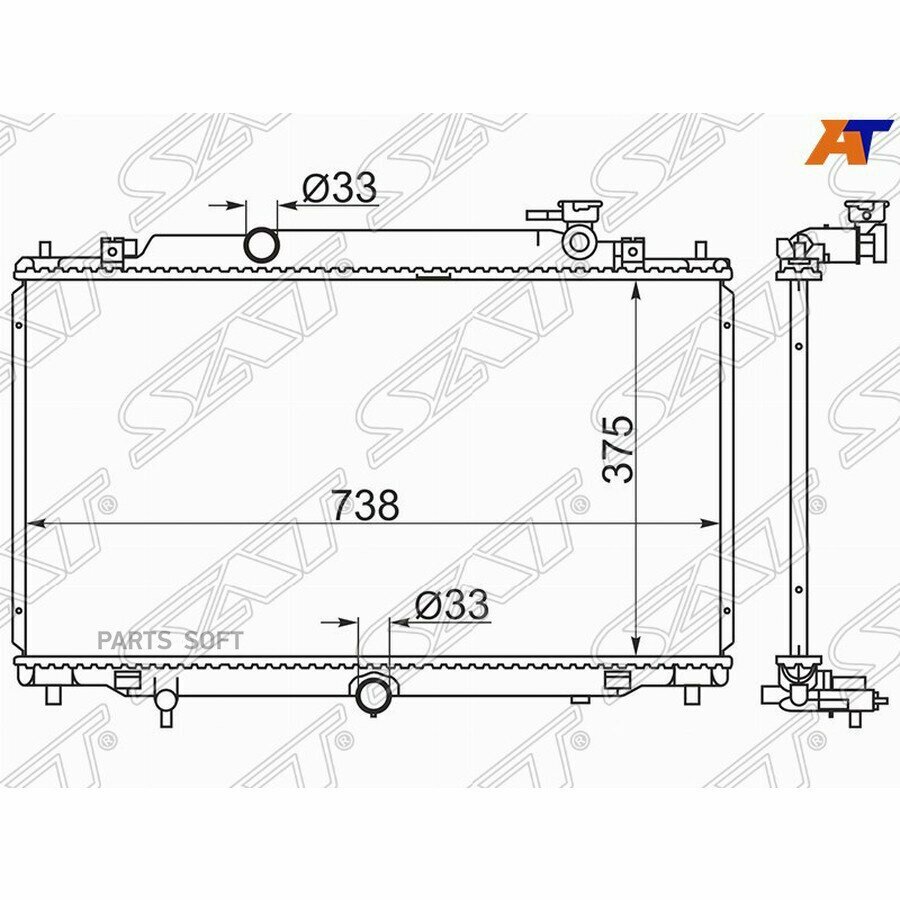 Радиатор Mazda 3 13-19 / 6 12- от официального дистрибьютора, SAT, артикул MZ0019