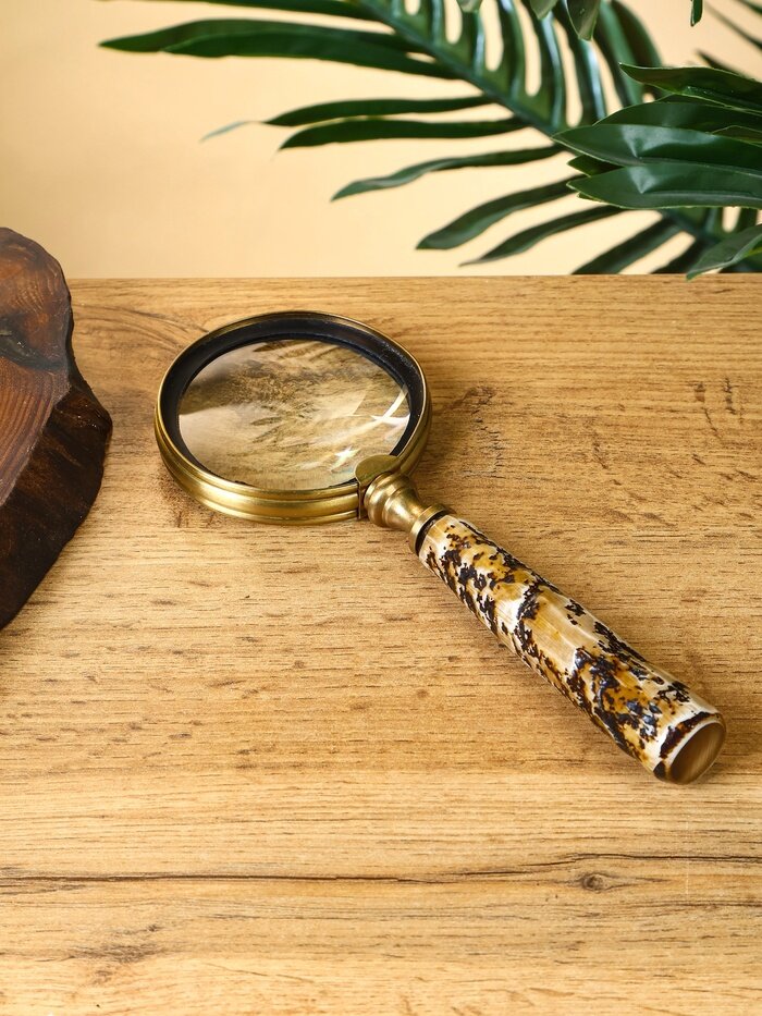 Лупа "Шерлок" латунь, смола 7,5х7,5х20 см