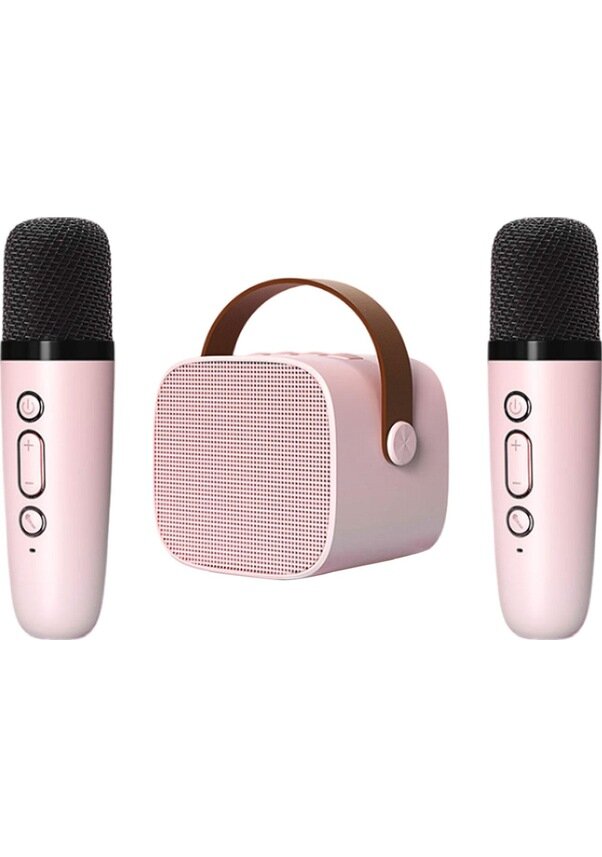 Беспроводной караоке-комплект класса K1, розовый, с двумя микрофонами