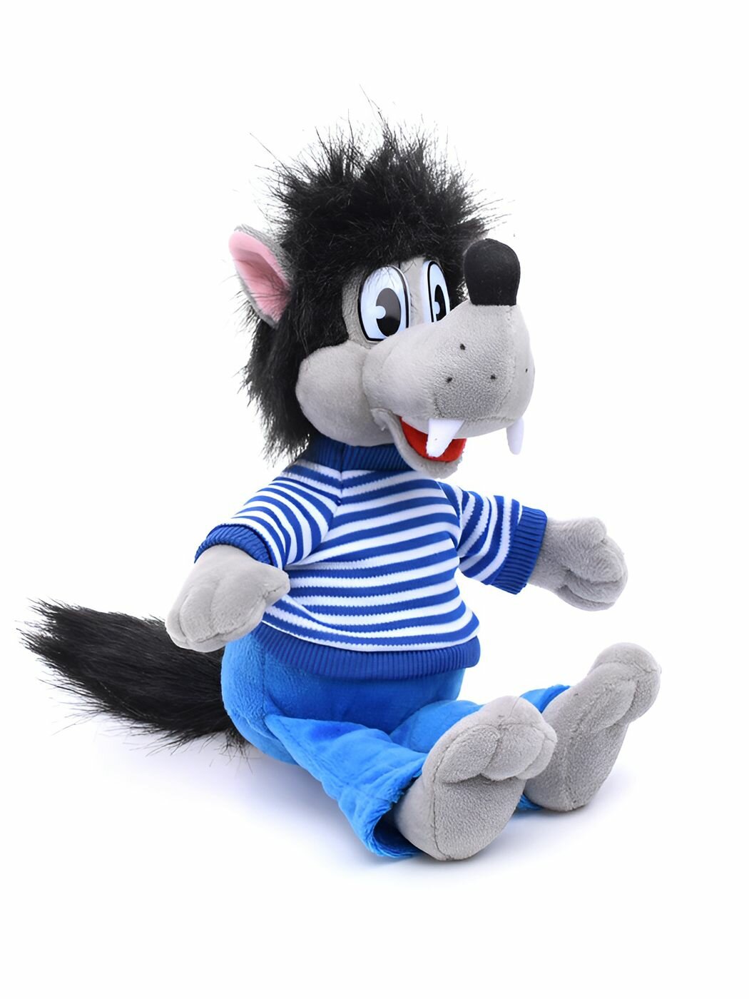 Мягкая музыкальная игрушка "Ну, погоди. Волк" с мелодиями, развивающая интерактивная игрушка-фигурка для малышей со звуковыми эффектами, 20 см.