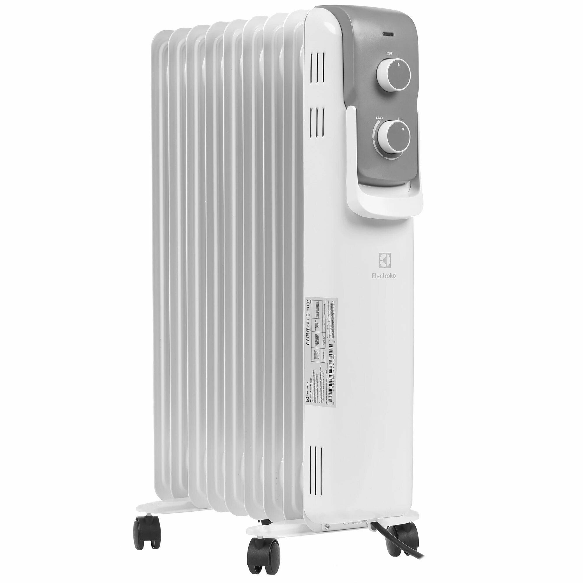Масляный обогреватель Electrolux EOH/M-7209 белый, 2000 Вт, площадь - 25 м², термостат