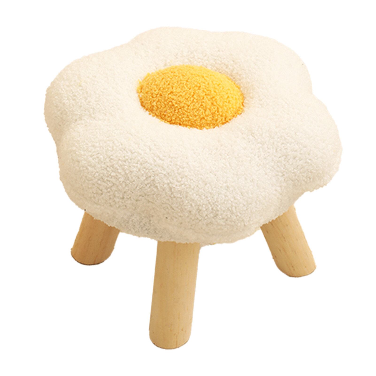 Маленький табурет для ног, милый подсолнух, мягкий бархатный, высокоэластичный, деревянный табурет для ног для спальни, гостиной, дивана, белого цвета