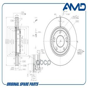 Диск переднего тормоза premium AMD арт. AMD. bd199